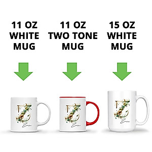 Gossby Personalized Custom Mug (Z) Personalized Alphabet Customized Coffee Mug Cup Gift for Girlfriend/Wife/Mom/Sister, Personalized White Ceramic Mug 11oz 15oz Gifts for Special Day