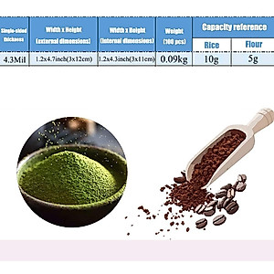 200Pcs Coffee Sugar Bag Heat Seal Aluminum Foil Plastic Bags Matte Colored Ziplock Bags Open Top with Tear Notch Zipper Pouch Food Saver Bag Short Term Food Storage Packaging