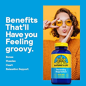 Nature’s Life Renewing Magnesium 500 mg - Magnesium Citrate, Magnesium Malate, Magnesium Oxide Plus Vitamin B-6 - Muscles and Nerves Support - Lab Verified - 275 Servings, 275 VegCaps