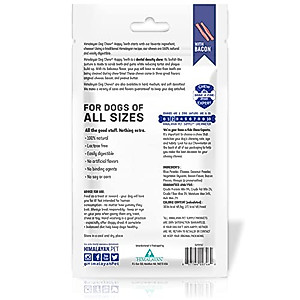 Himalayan Dog Chew Happy Teeth Yak Cheese Dog Chews Dental Chews, 100% Natural, Long Lasting, Gluten Free, Healthy & Safe Dog Treats for Oral Health, Lactose & Grain Free, Protein Rich, Bacon, 2 Chews