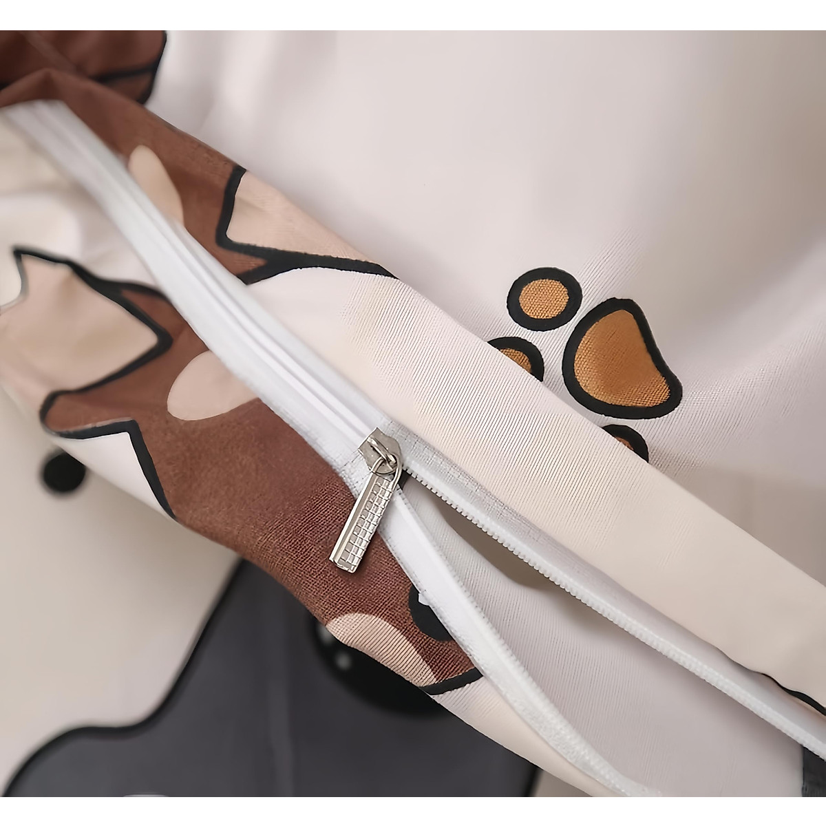 SDY 3PCS Dog Print Pattern Duvet Cover Set Twin, Bed in a Bag Duvet Cover and 2 Pillowcases, Corner Ties and Zipper Closure, Cute Cartoon Puppy Bedroom Decor for Kids, Children, Boys, Girls and Teens