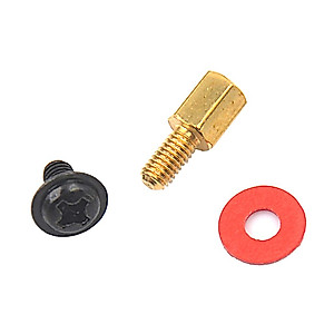 Ywengouy 20Pcs Golden Motherboard Riser+Screws Computer Red Washers 6.5mm 6-32-M3 Gasket