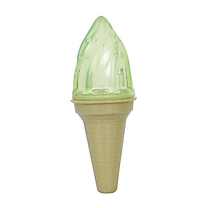 PET LIFE 'Lick & Gnaw' Ice Cream Cone Freezable and Chewable Tossing Waterproof Floating Pet Dog Toy w/ Insertable Treat pocket, One Size, Green