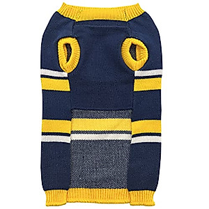 NCAA Michigan Wolverines Dog Sweater, Size Extra Small. Warm and Cozy Knit Pet Sweater with NCAA Team Logo, Best Puppy Sweater for Large and Small Dogs