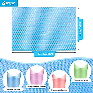 TIONTURE 4 Pcs Refrigerator Liners Refrigerator Mats EVA Fridge Liner for Glass Shelves Washable Refrigerat Mat Fridge Mats for Refrigerators Cabinets Wardrobes Drawers