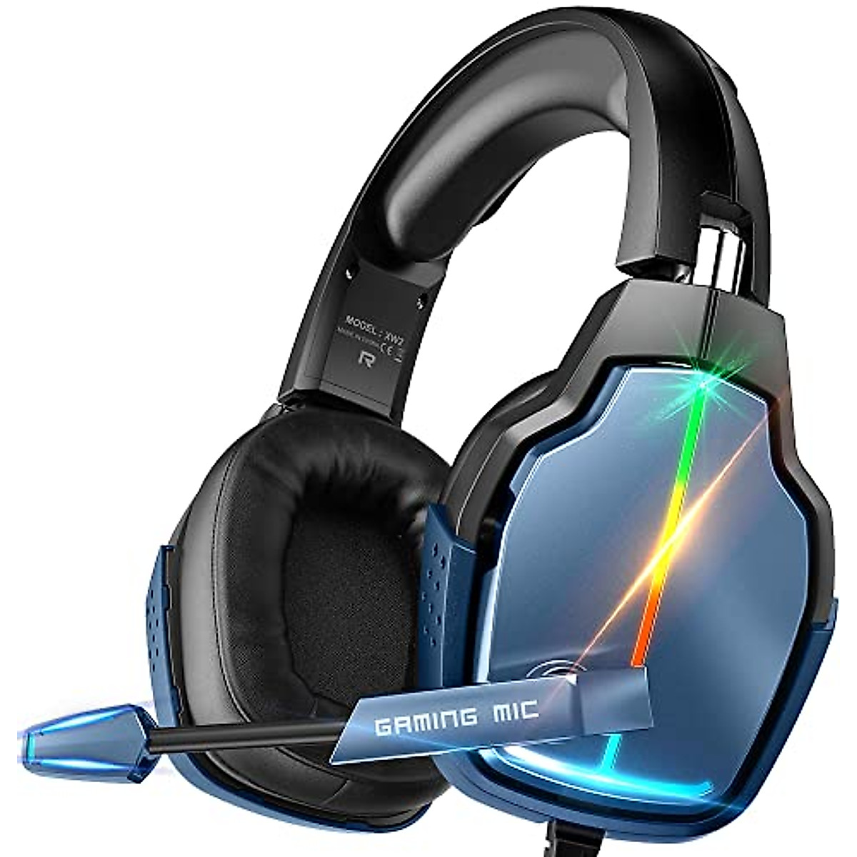Tatybo Gaming Headset for PS4 PS5 Xbox One PC Switch Mobile with Noise Canceling Mic, Gaming Headphones with Deep Bass Stereo Sound