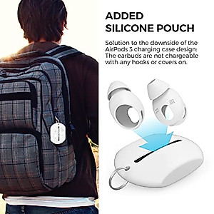 AhaStyle 3 Pairs AirPods 3 Ear Tips Silicone Earbuds Cover [Not Fit in The Charging Case] Compatible with Apple AirPods 3 2021 (Large+Medium+Small, White)