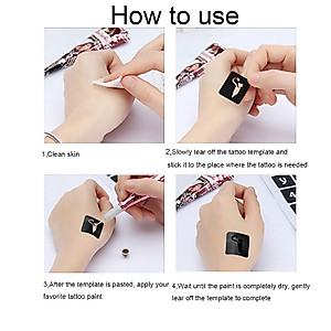 Henna Tattoo Stencils for Women,Black Henna Tattoo Templates Flowers Butterflies Reusable Large Size DIY Tattoo Kit,Body Art Stencils for Women and Teen Girls…