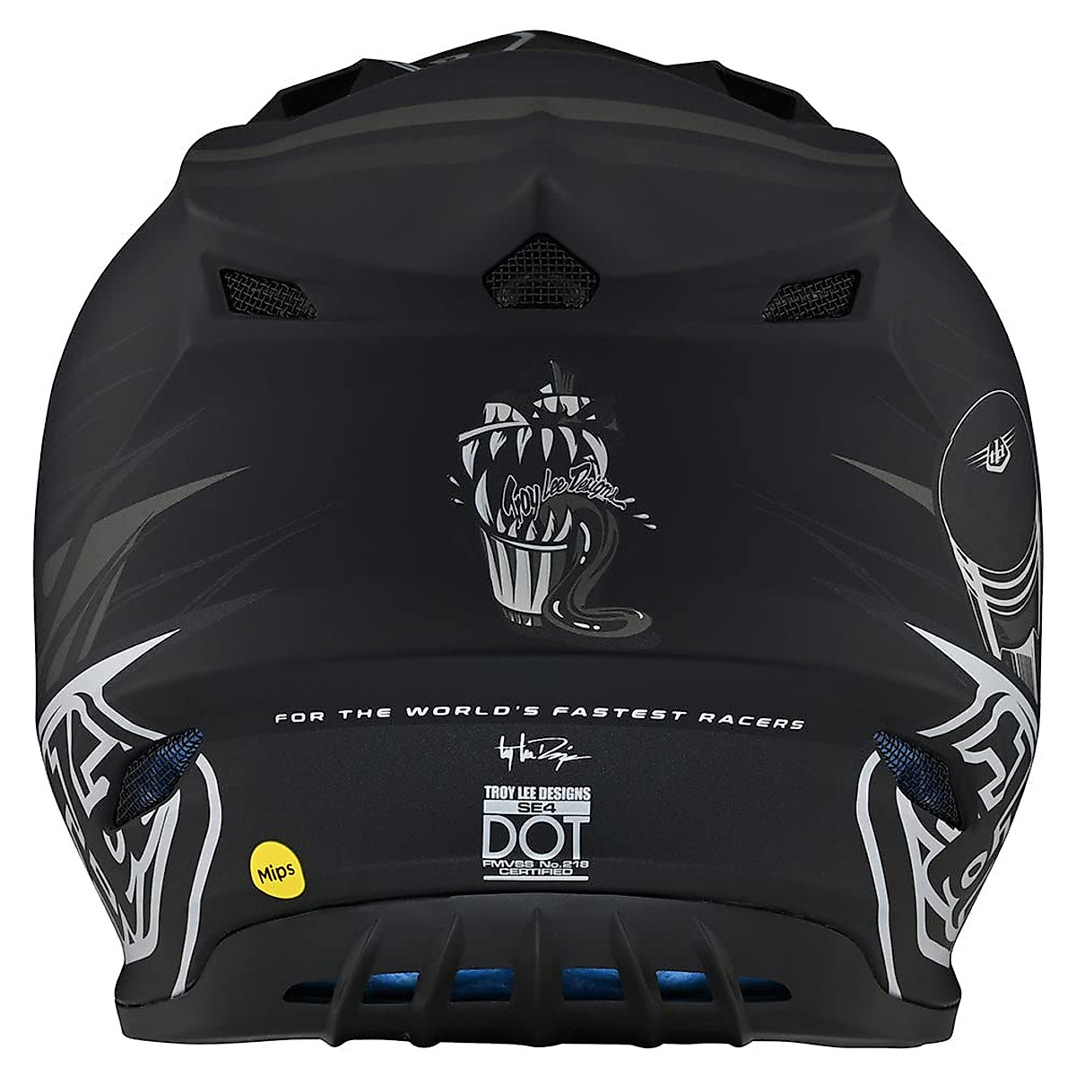 Troy Lee Designs SE4 Polyacrylite Midnight Motocross Helmet - Full Face Offroad Motorcycle Dirt Bike ATV Powersports Dual Sport Racing Helmet - Boys Girls Kids (Black, MD)