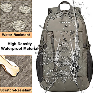 TOMULE Day Hiking Backpack for Women,Small Waterproof Backpack for Women,Lightweight Travel Backpack for Women Grey