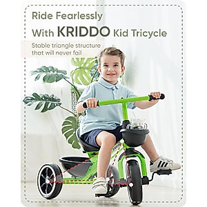 KRIDDO Tricycles Age 24 Month to 4 Years, Toddler Kids Trike for 2.5 to 5 Year Old, Gift for 2-4 Year Olds , Green
