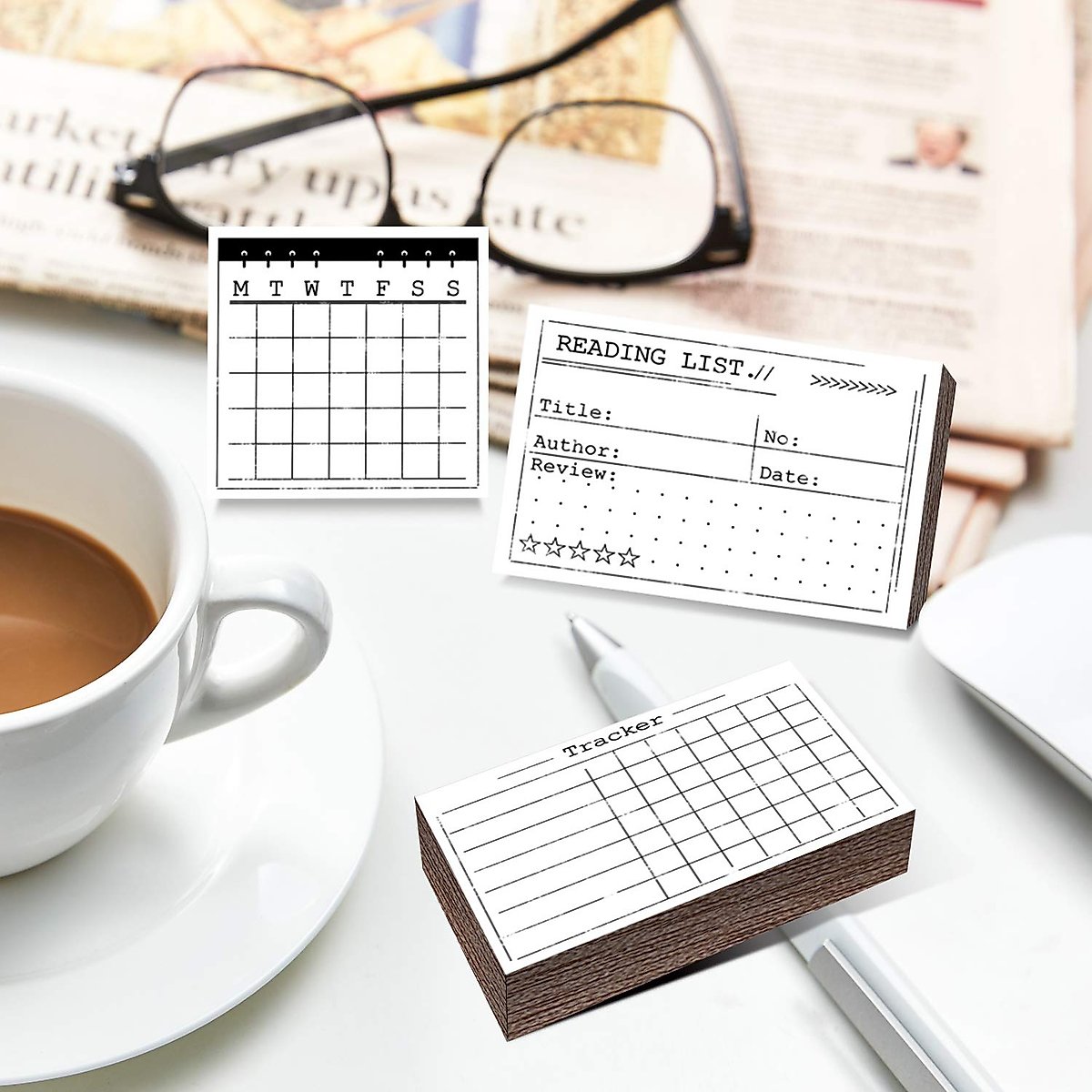 Rancco 18 Pcs Journal Stamps w/Ink Pad, 4 Set Bujo Stamp Calendar Planner Stencil for Journal DIY, to Do List, Tasks, Month Week Dates Organizer, Scrapbooking Craft, Enhance and Simplify Your Planner