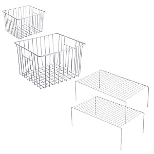 iPEGTOP 2 Pack Large (15.7 x 9.4 Inch) Freezer Cabinet Storage Shelf Rack & Deep Refrigerator Freezer Baskets.