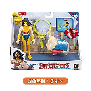 Fisher-Price DC League of Super-Pets Preschool Toys Wonder Woman & Pb Poseable Figure & Accessory Set for Kids Ages 3+ Years