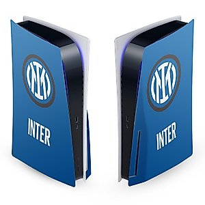 Head Case Designs Officially Licensed Inter Milan Logo Badge Vinyl Faceplate Sticker Gaming Skin Decal Cover Compatible With Sony PlayStation 5 PS5 Disc Edition Console