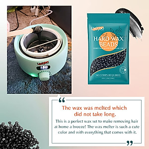 Digital Waxing Kit for Women, EMKOO Wax Warmer for Hair Removal, Wax Pot with 400g Hard Wax Beads and 20 Wax Applicator Sticks for Brazilian Bikini Wax Facial Hair Sensitive Skin At Home