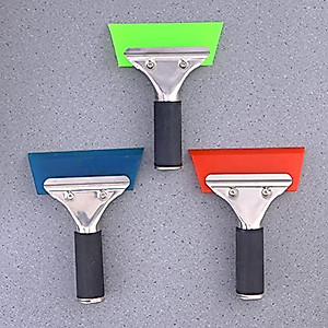 Housoutil Glass Squeegee Car Scraper and Squeegeeblue Squeegee Windows Window Shower Blue Car Blades Glass Cowhells Rubber Mirror for Auto Silicone Glass Squeegee Car Scrapper