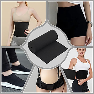 BENECREAT 3.3 Yard/3m 6 Inch Wide Flat Elastic Band Black Heavy Stretch Knit for Garment Sewing Project