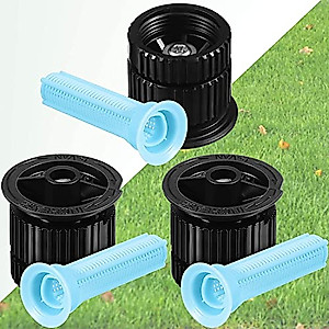 3-Pack 15-Van Variable Arc Nozzle Adjustable Sprinkler Nozzle 360 Degree Rotating Spray Scattering Replacement Sprinkler Heads for Outdoor Garden Lawn Irrigation Supplies