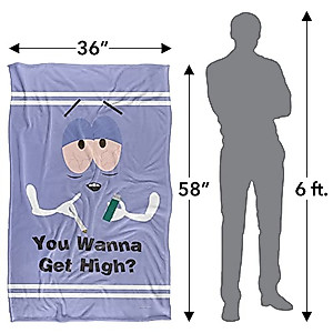 South Park Towelie Wanna Get High Silky Touch Super Soft Throw Blanket 36" x 58"