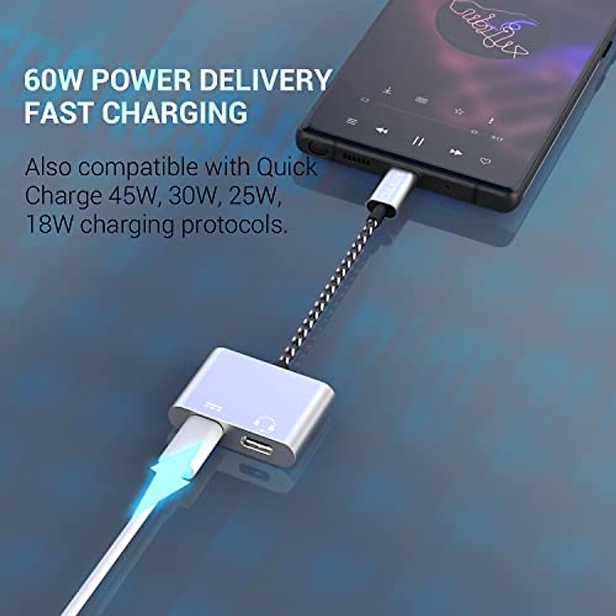 Cubilux USB C to Dual USB C Splitter for Audio/Charging/Data Syncing, Type C Headphone Charger Compatible with iPad 10 iPad Pro iPad Air 5/4 iPad Mini 6, Google Pixel 7/6 Pro 6a 5 4XL