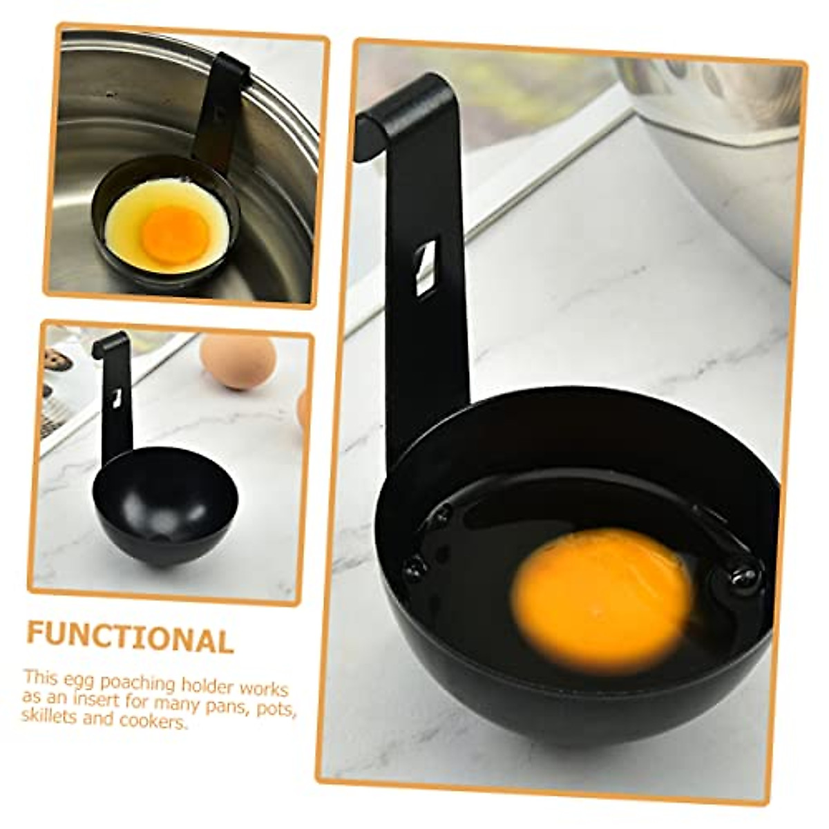 CIYODO 3pcs Stainless Steel Egg Cooker Egg Maker Machine Boil Egg Cooker Egg Holder Stand Boiled Egg Cooker Egg Cups for Eggs Steamed Egg Cup Egg Pan Steamer Pot Boiled Egg Holder Black