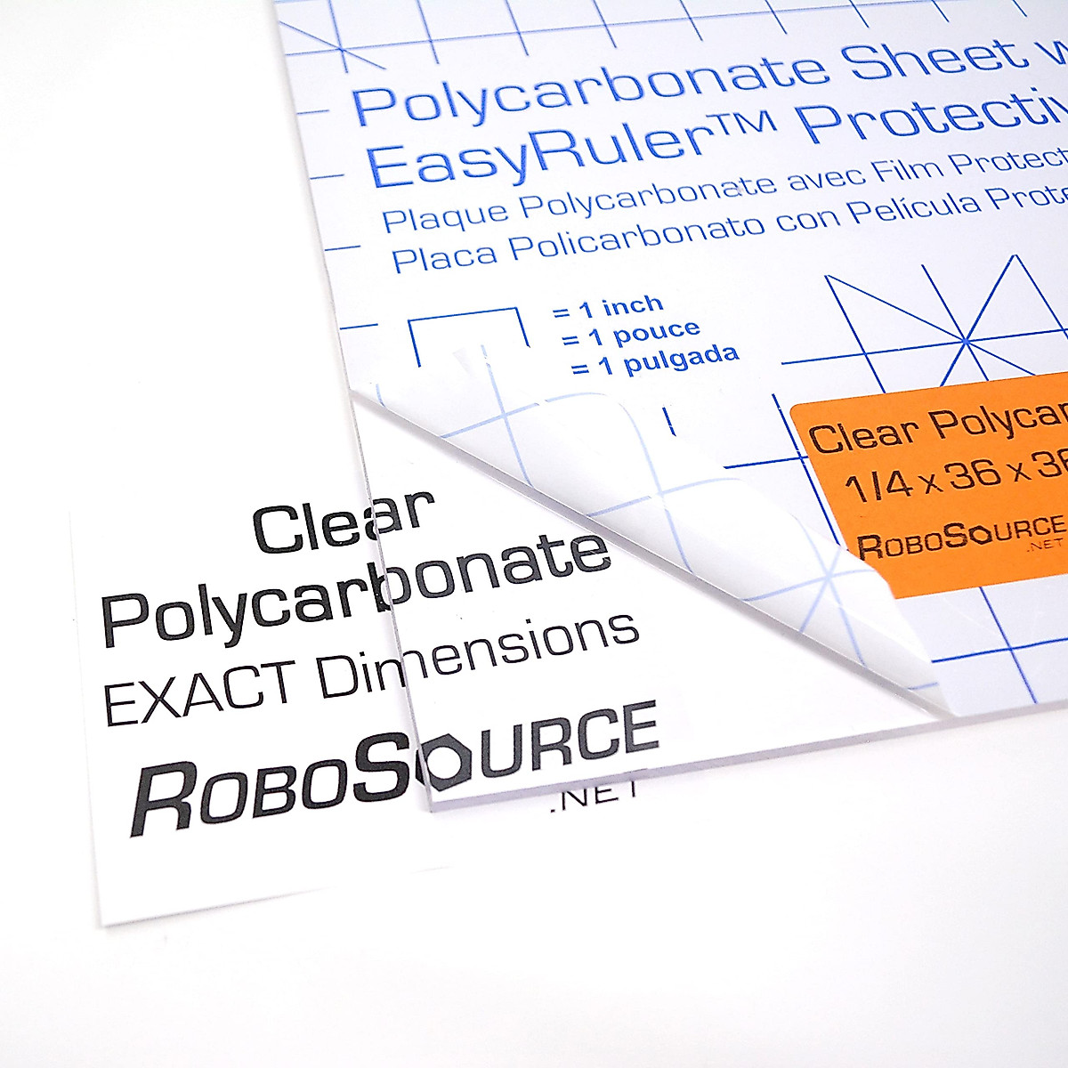 Polycarbonate Clear Plastic Sheet 24" X 48" X 0.236" (1/4") Exact with EasyRuler Film, Shatter Resistant, Easier to Cut, Bend, Mold Than Plexiglass. Window Panel, Hobby, Home, DIY, Industrial, Craft