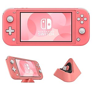 Nintendo 2021 Switch Lite Console Family Christmas Holiday Bundle - Coral, 5.5" Touchscreen Display, Built-in Plus Control Pad, Speakers, WiFi, Bluetooth 4.1, Charging Station Bundle