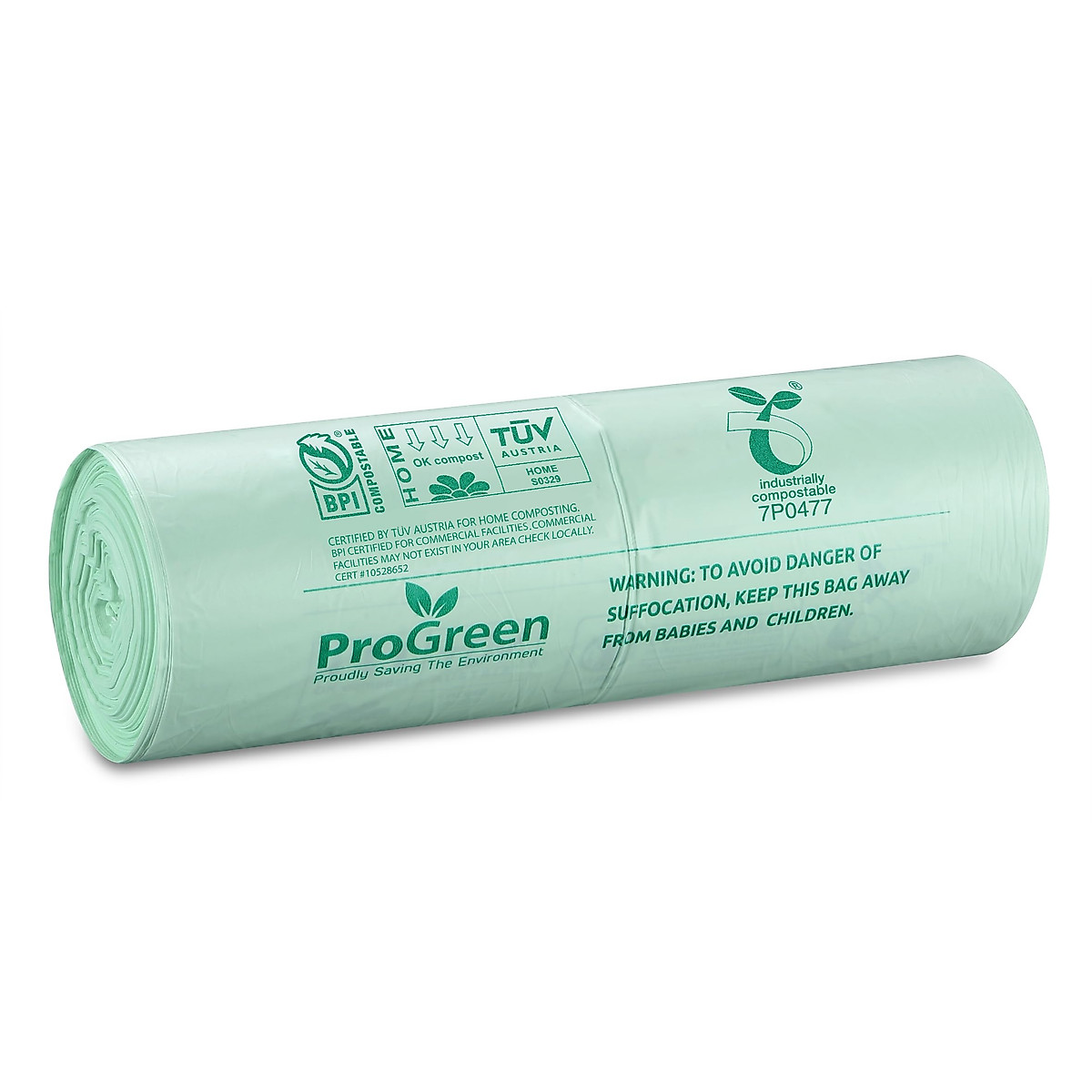 ProGreen Compostable Trash Bags 3 Gallon, Extra Thick 0.71 Mil, 100 Count, Small Kitchen Compost Bin Bags, Food Scraps Yard Waste Bags, Compost ASTM D6400 BPI and TÜV AUSTRIA Certified