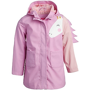 Pink Platinum Girls' Rain Jacket - Lightweight Waterproof Unicorn Windbreaker Slicker Shell Raincoat (Toddler/Little Girl), Size 2T, Violet