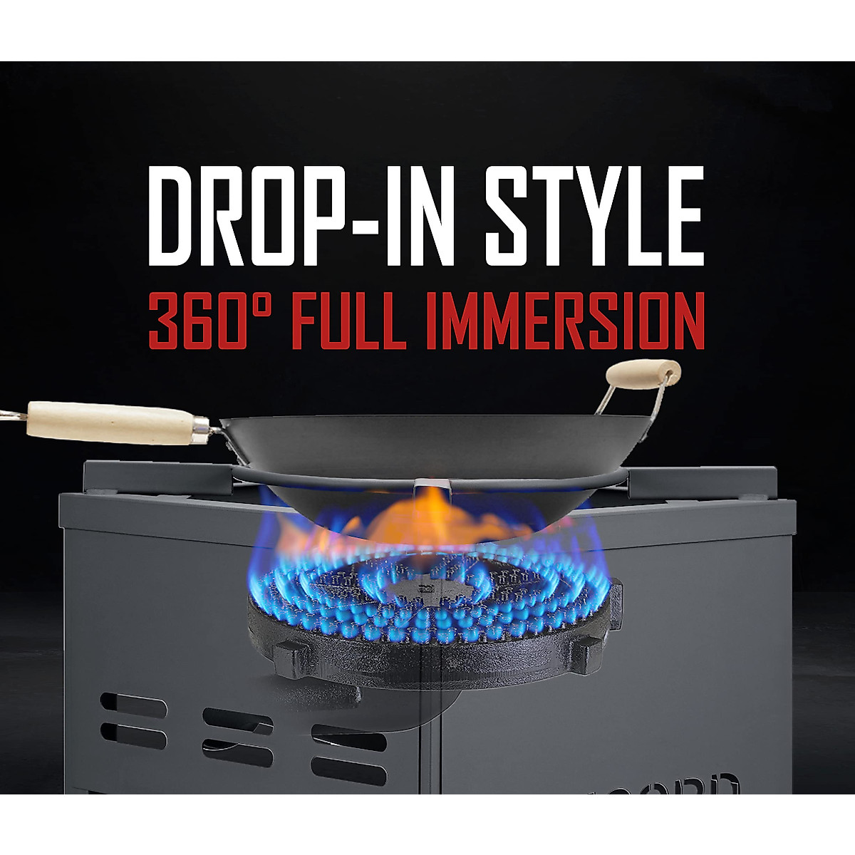 Concord Professional Single Banjo Wok Burner with Stand. Drop In Wok Edition. Up to 270,000 BTU. Great for Home Brewing, Wok Stir Fry, Turkey, Etc. (16")