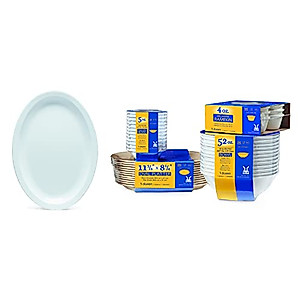 G.E.T. SP-OP-612-W White 11.75" x 8.25" Oval Platter, Melamine (Pack of 12)