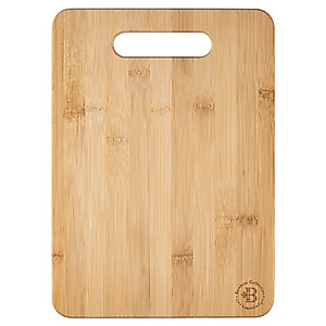Bamboo Cutting Board, Wooden Kitchen Chopping Board for Food Prep, Chopping, Carving Meat, Fruits Vegetables, 12.5" x 9"