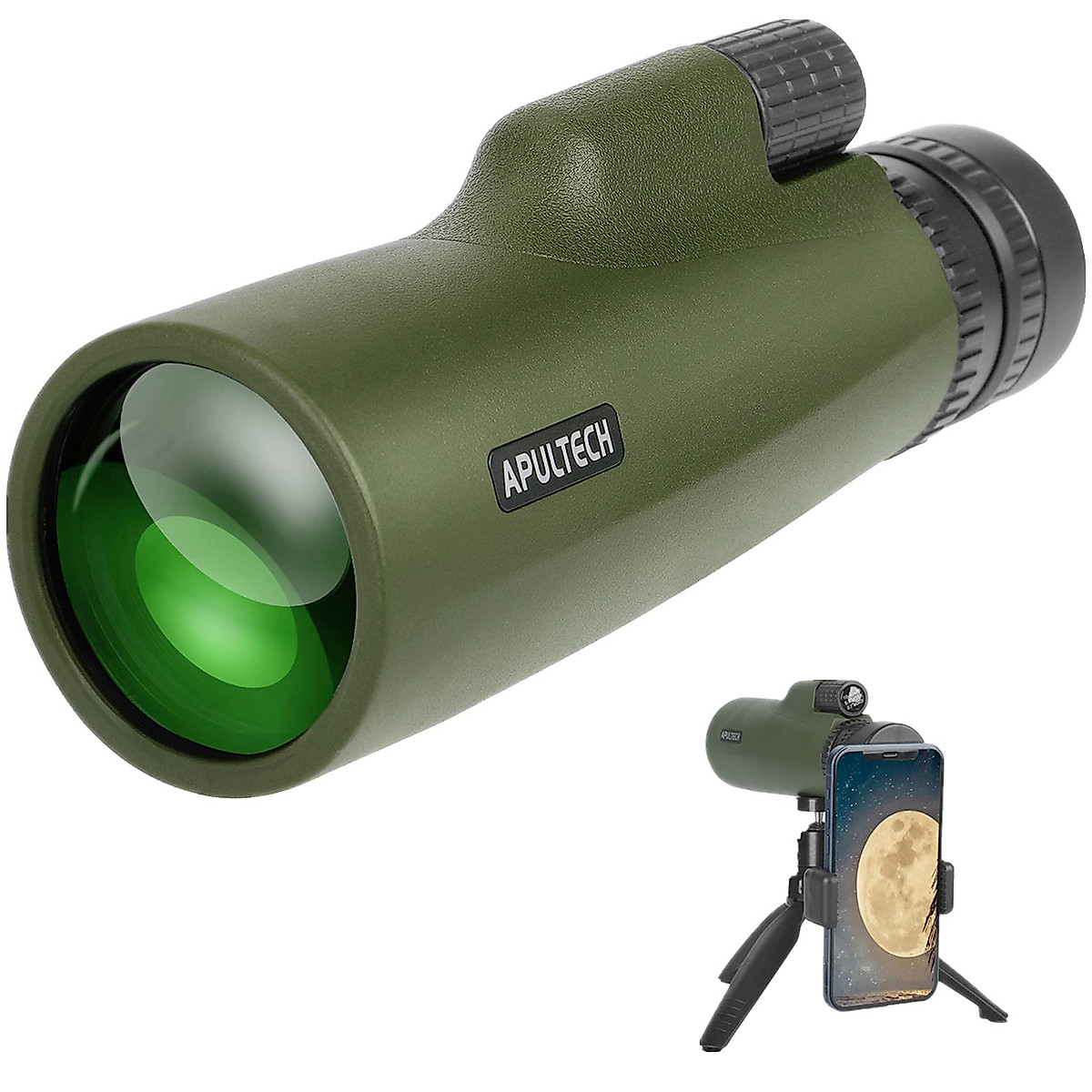 30x50 HD Monocular Telescope with Smartphone Adapter, Upgraded Tripod - High Power Zoom Monocular with Clear Low Light Vision for Star Watching - Lightweight Monocular for Bird Watching Hunting