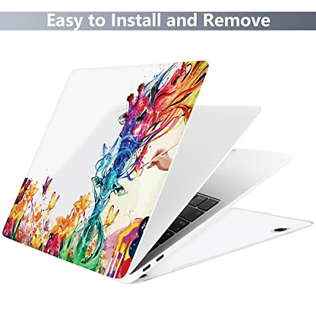 Batianda Designed Case for New M2 MacBook Pro 13 inch 2022 Release Model A2338 Upgrade Hard Ultra Thin Protective Shell Anti-Dirty with Keyboard Cover & Screen Protector, Colorful Deer