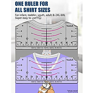 Tshirt Ruler Guide for Vinyl Alignment, T Shirt Rulers to Center Designs, Alignment Tool with Soft Tape Measure, Craft Sewing Supplies Accessories Tools for Heat Press HTV Heat Transfer Vinyl
