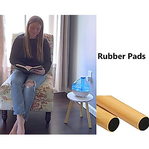 Humidifer Stand Table for Bedroom, Waterproof coating, Sturdy wood, Large, White. (Stand Only)