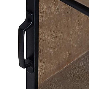 Kate and Laurel Barnhardt Decorative Wooden Wall Cabinet with Two Sliding Glass Doors, 30" x 28", Rustic Brown, Barndoor Modern Farmhouse Storage