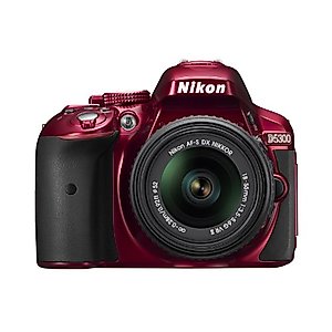 Nikon D5300 24.2 MP CMOS Digital SLR Camera with 18-55mm f/3.5-5.6G ED VR II Auto Focus-S DX NIKKOR Zoom Lens (Red)