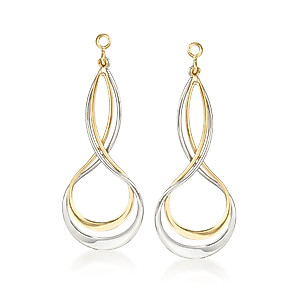 Ross-Simons Sterling Silver and 14kt Yellow Gold Earring Jackets