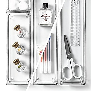 BINO 4-Piece Drawer Organizer Bin Set, Large | THE MODULAR | Multi-Purpose Storage | Durable | BPA-Free | Desk Drawer Organizer | Vanity Organizer | Bathroom Drawer Organizer | Makeup Drawer Organizer