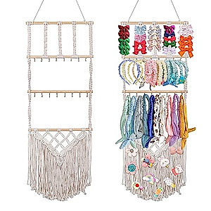 Heevir Headband Holder Hair Bow Organizer for Girls, Baby Hair Accessories Organizer, Headband Storage Wall Hanging Decor for Wall, Door and Closet