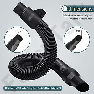 14-37-0105 18v/28v Wet/Dry Vac Hose Assembly for Milwaukee M18 Vacuum 0880-20 0970-20 w/Attachments Adapter Kit (Internal Storage)
