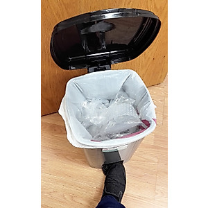 UNIWARE Small Pedal Dustbin Trash Can for Toilet, Kitchen, Living Room, Bedroom, Dark Gray, 6L,Made in Turkey