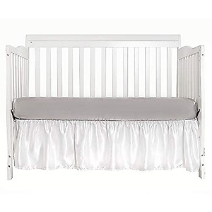 Pro Goleem 2 Pack Satin Soft Crib Sheet Great for Baby with Sensitive Hair Silky Baby Mattress Sheet White and Gray Unisex 52’’x28’’x8’’ Fitted Sheets