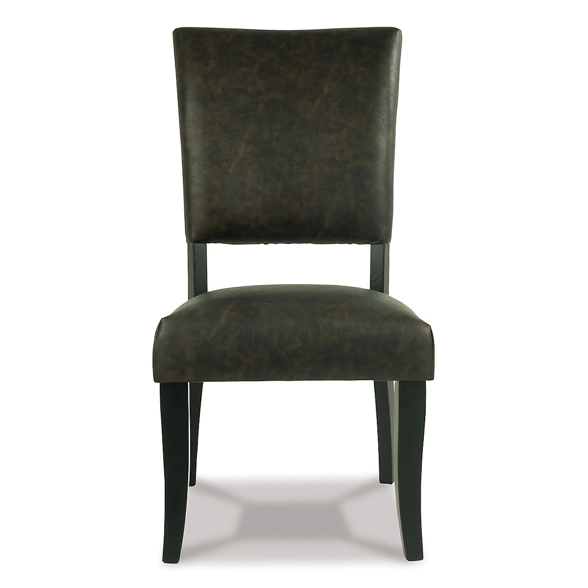 Benjara 21 Inch Dining Side Chair, Set of 2, Cushioned Seating, Brown Upholstery