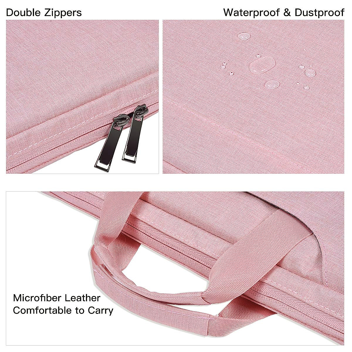 11.6-12.9 Inch Laptop Bag Sleeve Women Ladies TSA Travel Briefcase with Organizer for Lenovo Chromebook Flex 3 11, Macbook Air 13 A2337, Acer Chromebook Spin 311, Surface Pro 7/6/5/4 HP Dell Case,Pink