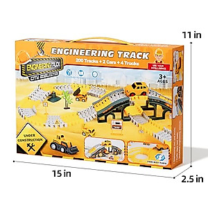 iHaHa Toddler Boy Toys 236 PCS Race Tracks Toys Gifts for 3 4 5 Year Old Boys Kids, 3 4 5 6 Year Old Boys Toys, Construction Toys for Boys Age 3-5 4-6 5-7