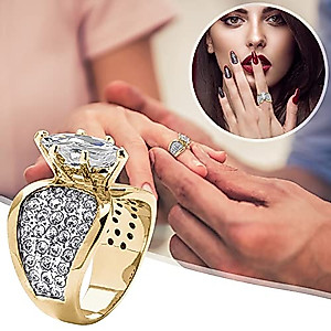 Snake Ring Stainless Steel Engagement Round Cut Zircons Women Wedding Rings Jewelry Rings For Woman Full Diamond Ladies Ring (Gold, 8)