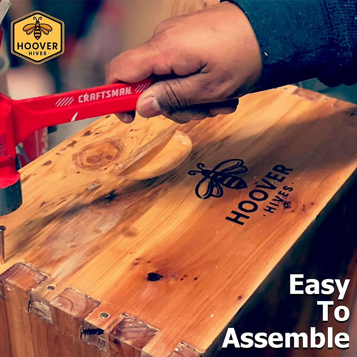 Hoover Hives 10 Frame Langstroth Beehive Dipped in 100% Beeswax Includes Wooden Frames & Waxed Foundations (2 Deep Boxes, 1 Medium Box)